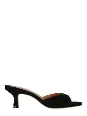 Staud Suede Brigitte Mules - Black