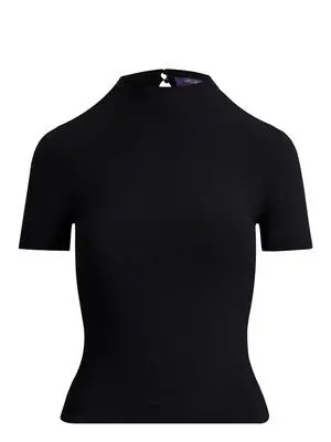 Ralph Lauren Short-sleeve Mock-neck Top - Black