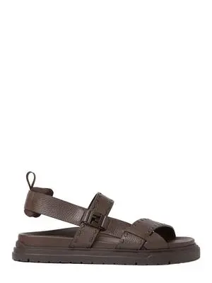 Fendi Chunky Selleria Leather Sandals - Brown