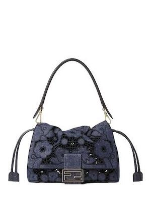 Fendi Mamma Baguette Medium - Blue
