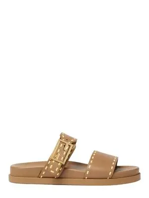 FENDI FF Baguette Leather Slides