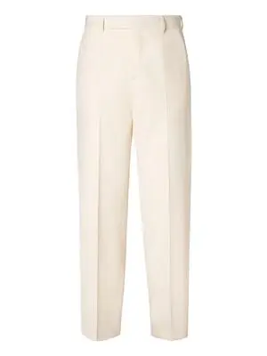 Fendi Tailored Wool Gabardine Trousers Beige