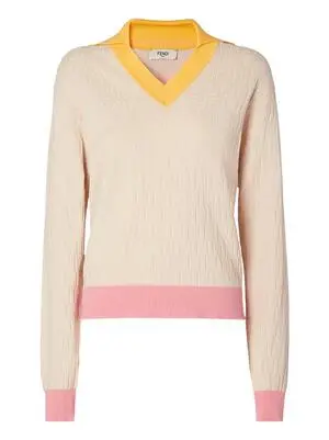 Fendi FF Jacquard Cotton And Silk Jumper Multicolour
