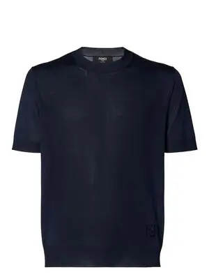 Fendi Ff Logo Intarsia Jumper - Blue