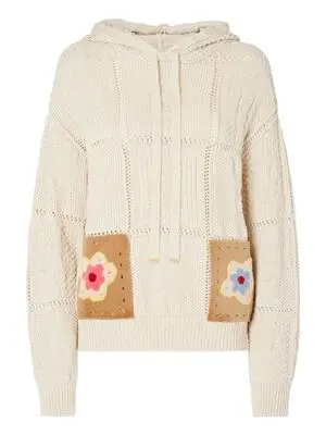 Fendi Crochet Knit Jumper With Mink Pocket Detail - Beige
