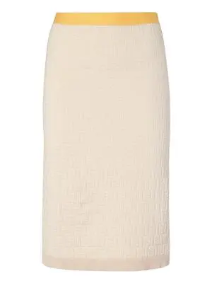 Fendi Midi Skirt With Ff Jacquard Motif - Multicolour