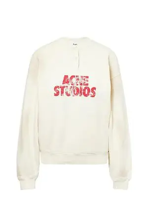 Acne Studios Logo-print Cotton Sweatshirt - Off White