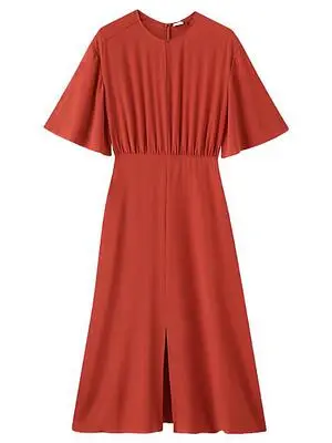 JOSEPH Silsila Round-neck Midi Dress - Spice