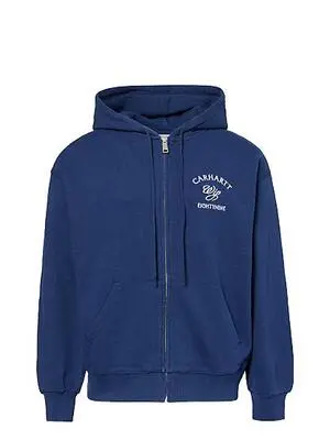 Carhartt Work In Progress Cotton-jersey Zip Up Hoody - Jupiter
