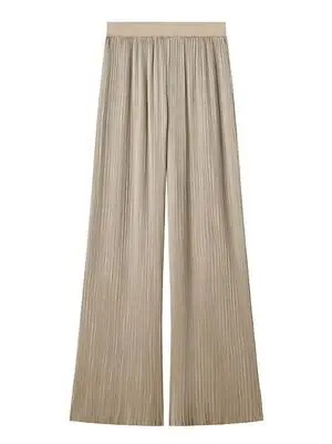 JOSEPH Pleated Satin Trousers - Powder