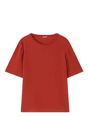 JOSEPH Rubin Short-Sleeved Silk Top Spice