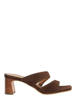 DUNE Jaeda Heeled Suede Sandals - Brown Suede