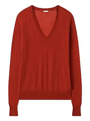 JOSEPH Cashair V-neck Cashmere Jumper - Spice