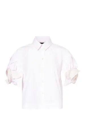 Simone Rocha Cotton Shirt With Rosette Detailing - Pink