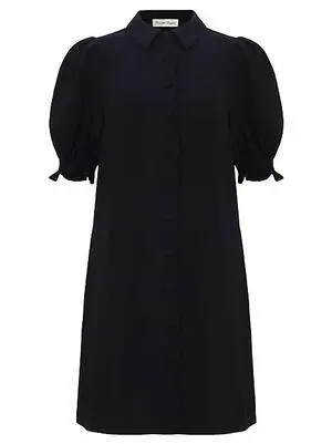 PHASE EIGHT Scallop-trim Woven Mini Dress - Navy