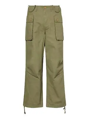 BRAIN DEAD Flap-pocket Cotton Cargo Trousers - Olive