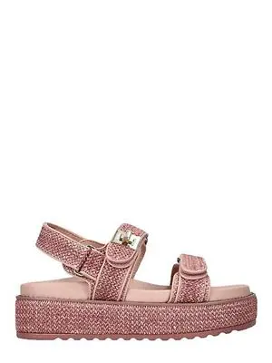 Steve Madden Bigmona Raffia Flat Sandals - Pink