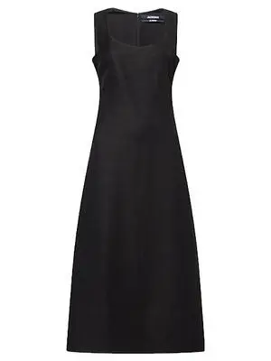 Jacquemus Linen-blend Midi Dress - Black