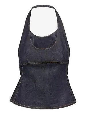 Jacquemus Le Lavoir De-nîmes Halterneck Top - Dark Navy