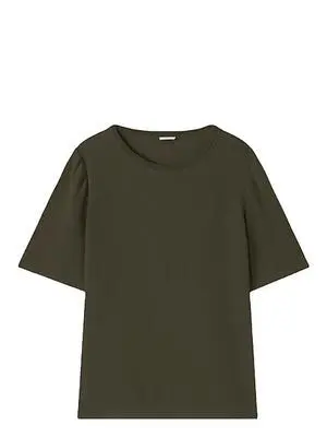 JOSEPH Rubin Short-Sleeved Silk Top Palm Leaf