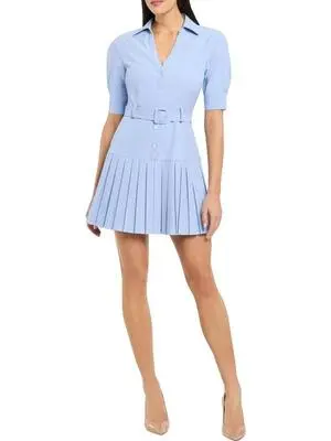 Cinq À Sept Moriah Pleated Shirtdress - Lilac Opal