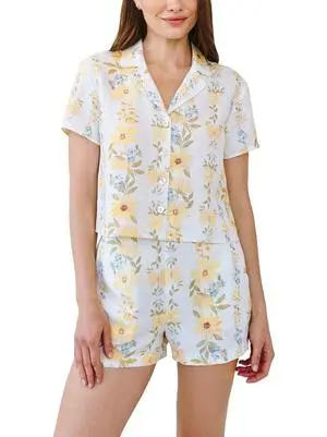 Bella Dahl Stripe Floral Camp Shirt - Wildflower