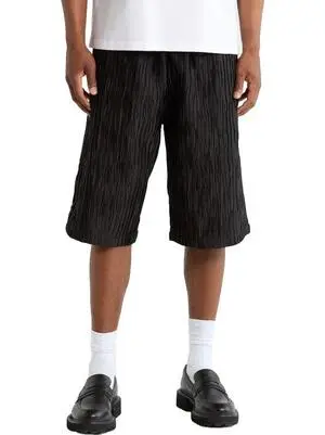 PLEASURES Pleated Elastic Waist Shorts - Black