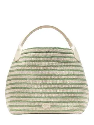 FRANCES VALENTINE Sweet Pea Raffia Top Handle Bag - Green/multi