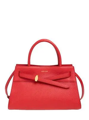 Veronica Beard Veronica Beard Dash Leather Top Handle Bag Red