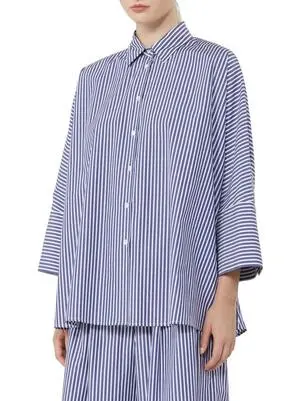 Max Mara Hudson Oversize Striped Shirt - Navy
