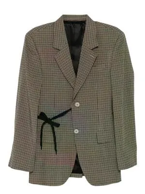 Balenciaga Check Wrap Blazer - Neutrals