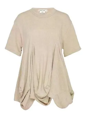 Comme Des Garçons Short Sleeve Crewneck T-shirt With Draped Detailing - Neutrals