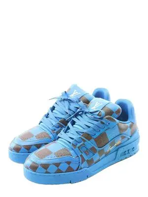 LOUIS VUITTON 2023 Logo Leather Sneakers - Blue