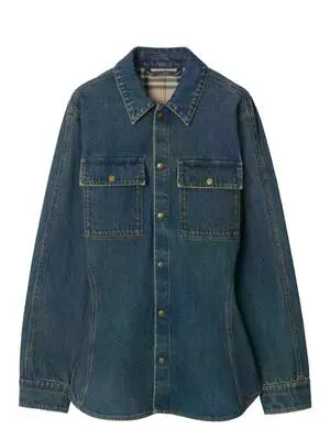 Burberry Press-stud Denim Shirt - Blue