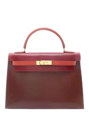 Hermès 1996 Hermès 32 Kelly Tricolour Tote Red