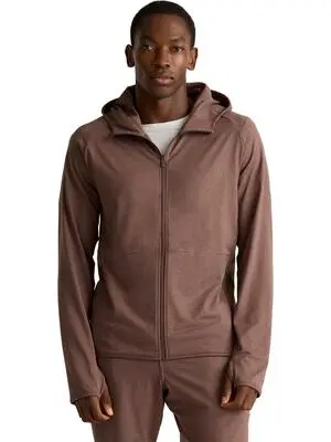 Quince Performance Zip Hoodie Heather Sable