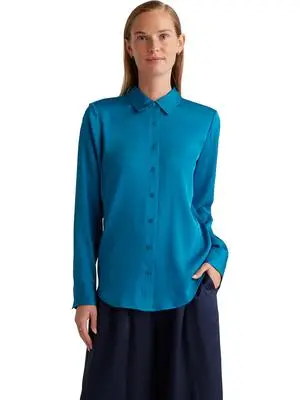 Quince Washable Silk Stretch Blouse Celestial