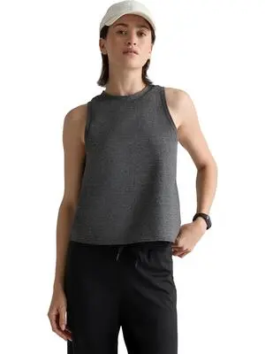 Quince Quince Flowknit Breeze High-Neck Tank Top Charcoal