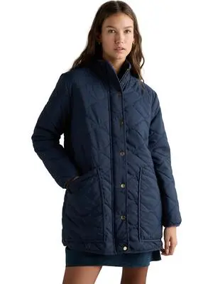 Quince Featherless Quilted Long Puffer Jacket - Atlas Navy