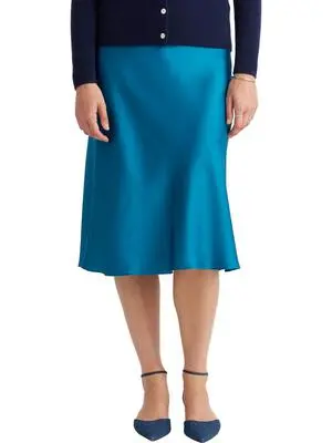 Quince 100% Washable Silk Midi Skirt Celestial