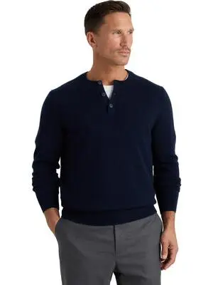 Quince Cashmere Henley Sweater True Navy