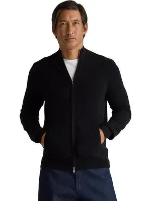 Quince Mongolian Cashmere Full Zip Sweater - Black