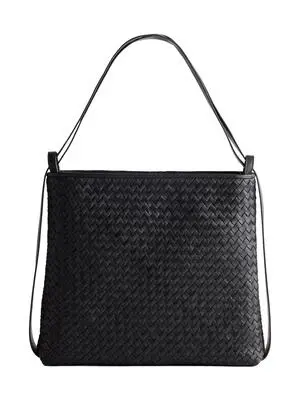 Quince Italian Leather Handwoven Convertible Backpack - Black