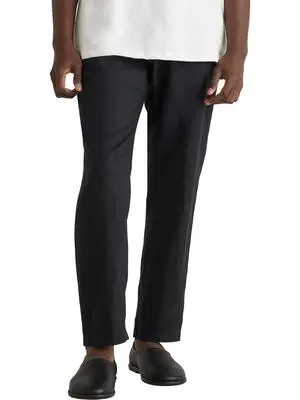 Quince European Linen Drawstring Beach Pants Black