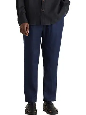 Quince European Linen Drawstring Beach Pants Deep Navy