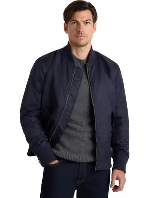 Quince Flight Nylon Bomber Jacket Navy