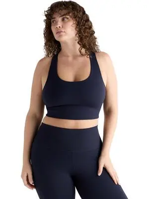 Quince Ultra-form Scoop Neck Longline Bra - Deep Navy