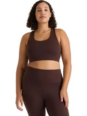 Quince Ultra-form Scoop Neck Longline Bra - Espresso
