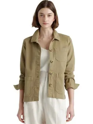 Quince Organic Comfort Stretch Chore Jacket Olive