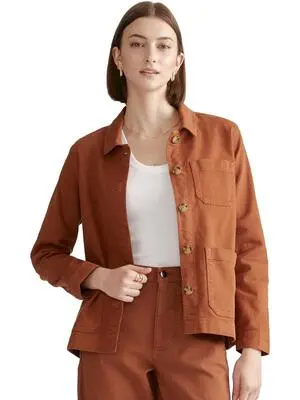 Quince Organic Comfort Stretch Chore Jacket - Rust